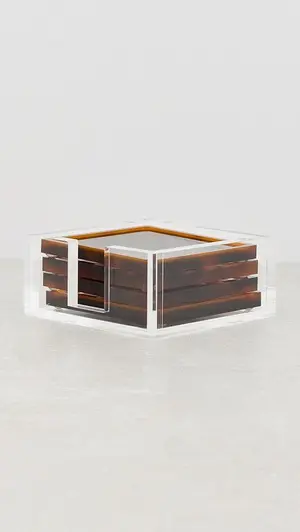 TIZO DESIGN Lucite Coasters And Holder