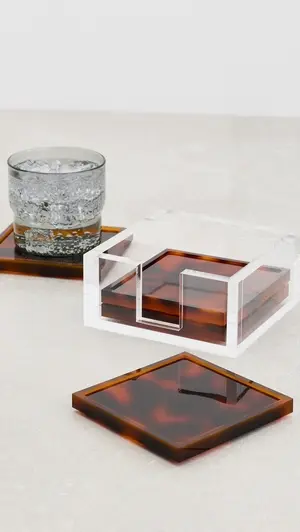 TIZO DESIGN Lucite Coasters And Holder