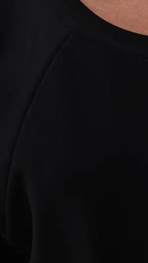 Norma Kamali Cap Sleeve Bomber Bodysuit - Black