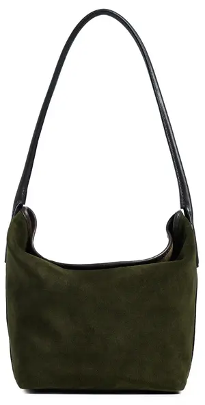 Madewell Suede Port Lid Shoulder Bag - Dried Olive Multi