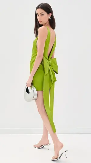 SELF-PORTRAIT Satin Bow Mini Dress