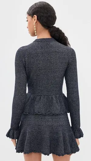 SELF-PORTRAIT Textured Knit Mini Dress