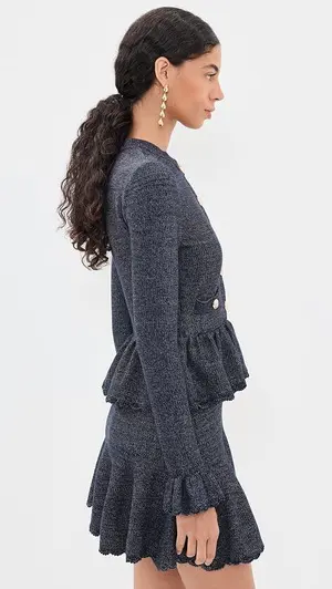 SELF-PORTRAIT Textured Knit Mini Dress