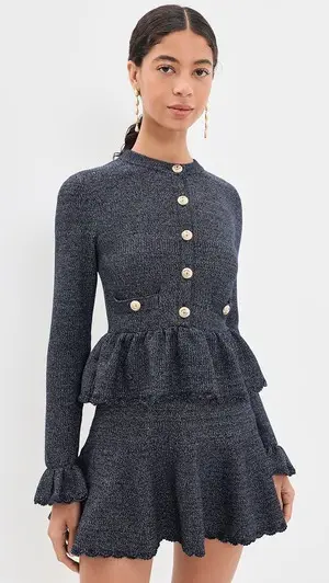 SELF-PORTRAIT Textured Knit Mini Dress