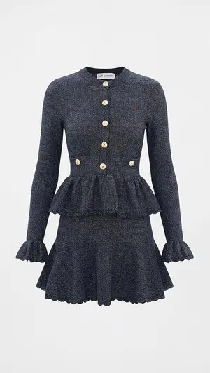 SELF-PORTRAIT Textured Knit Mini Dress