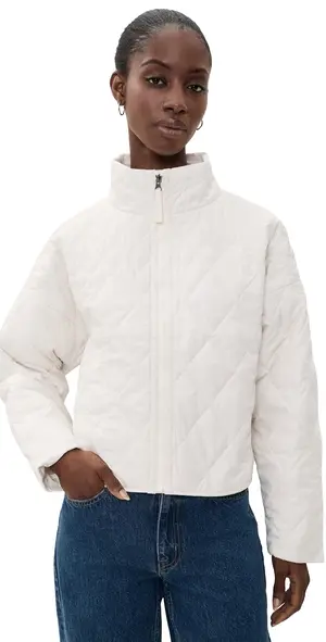 The North Face Diamond Peak Quilted Jacket - White Dune