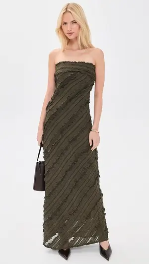 Endless Rose Strapless Ruffled Maxi Dress