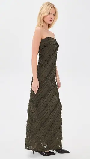 Endless Rose Strapless Ruffled Maxi Dress