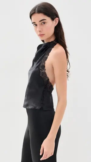 Cami Nyc Lucille Silk Top With Lace Trim