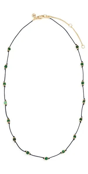 Madewell Beaded Silk Necklace With Semi-precious Stones - Deep Indigo