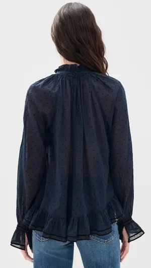 Ulla Johnson Marcella Long Sleeve Cotton Blouse - Nightfall