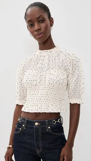 Ulla Johnson Rae Short Sleeve Cotton Top