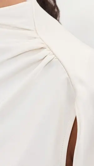 SELF-PORTRAIT Satin Fringed Scarf Top