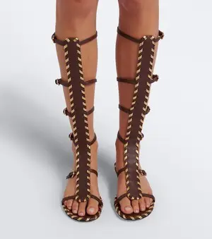 GIANVITO ROSSI Zaira Leather Gladiator Sandals