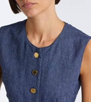 Carolina Herrera Linen, Wool, Silk, And Cashmere Vest