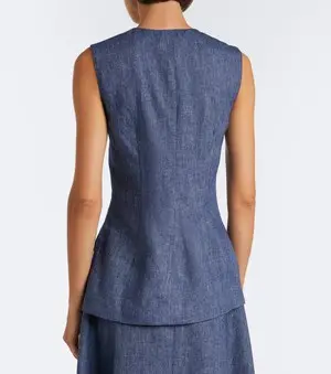 Carolina Herrera Linen, Wool, Silk, And Cashmere Vest