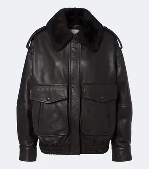 Loulou De Saison Russo Leather Bomber Jacket - Brown