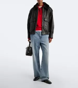 Loulou De Saison Russo Leather Bomber Jacket