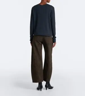 FRAME Bow Leopard-print Barrel-leg Jeans