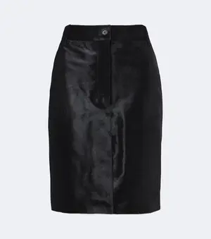 Loulou De Saison Debi Calf Hair Miniskirt - Black