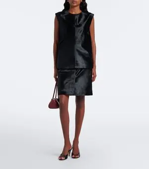 Loulou De Saison Debi Calf Hair Mini Skirt