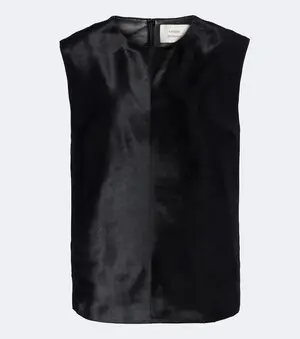 Loulou De Saison Juni Pony-effect Leather Top