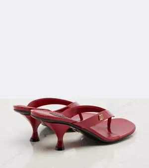 Dolce & Gabbana Dg Patent Leather Thong Sandals