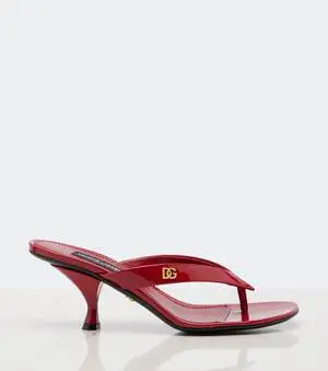 Dolce & Gabbana Dg Patent Leather Thong Sandals