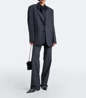 Gucci Oversized Checked Wool Blazer