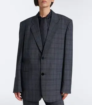 Gucci Oversized Checked Wool Blazer