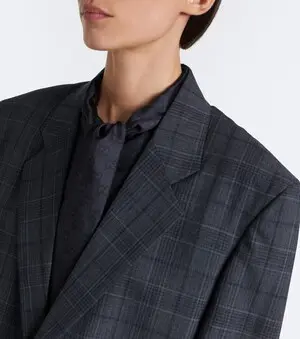 Gucci Oversized Checked Wool Blazer