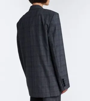Gucci Oversized Checked Wool Blazer