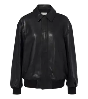 Nour Hammour Toyen Leather Blouson Jacket - Black