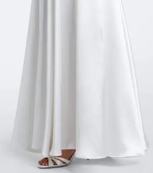 LA FUORI Embellished Embroidered Silk Gown