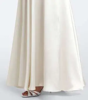 LA FUORI Embellished Embroidered Silk Gown