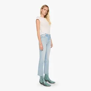 MOTHER The Hustler Flood Fray Jeans - Light Blue