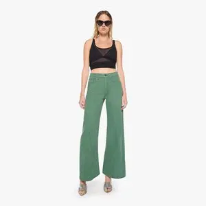 MOTHER Snacks! The Lemon Twist Sneak Dark Ivy Pants - Green