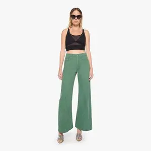 MOTHER Snacks! The Lemon Twist Sneak Dark Ivy Pants - Green