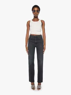 MOTHER The Rambler Zip Sneak Jeans - Black