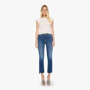 MOTHER The Insider Ankle Step Fray Cosmic Cowgirl Jeans - Blue