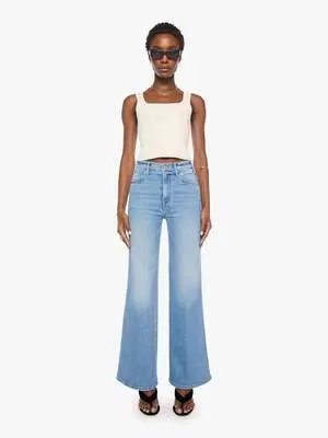 MOTHER The Hustler Roller Double Sneak Saddle Up Jeans - Light Blue