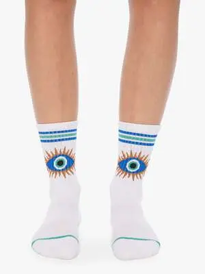 MOTHER Baby Steps Cosmic Eye Socks - White