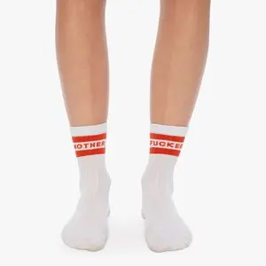 MOTHER The Half-step Star Dust Socks - White