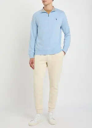 Polo Ralph Lauren Half-zip Logo-embroidered Jersey Sweatshirt