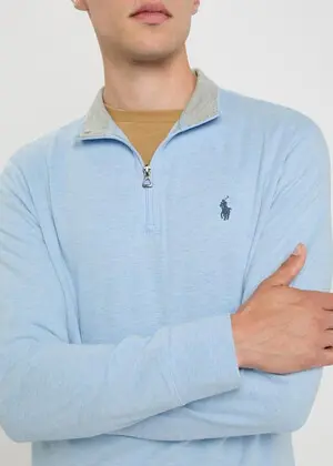 Polo Ralph Lauren Half-zip Logo-embroidered Jersey Sweatshirt