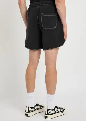 Amiri Contrast-stitch Linen-blend Shorts