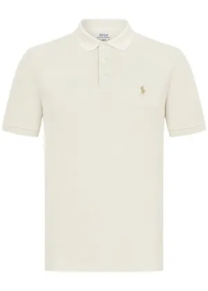 Polo Ralph Lauren Logo-embroidered Piqué Cotton Polo Shirt Cream