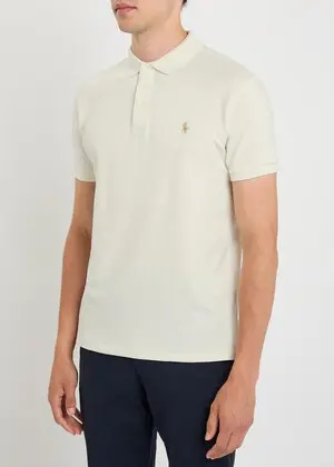 Polo Ralph Lauren Logo-embroidered Piqué Cotton Polo Shirt - Cream