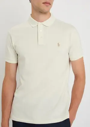 Polo Ralph Lauren Logo-embroidered Piqué Cotton Polo Shirt - Cream