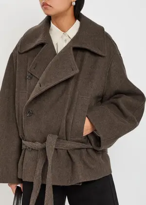LEMAIRE Double-breasted Belted Wool-blend Wrap Coat